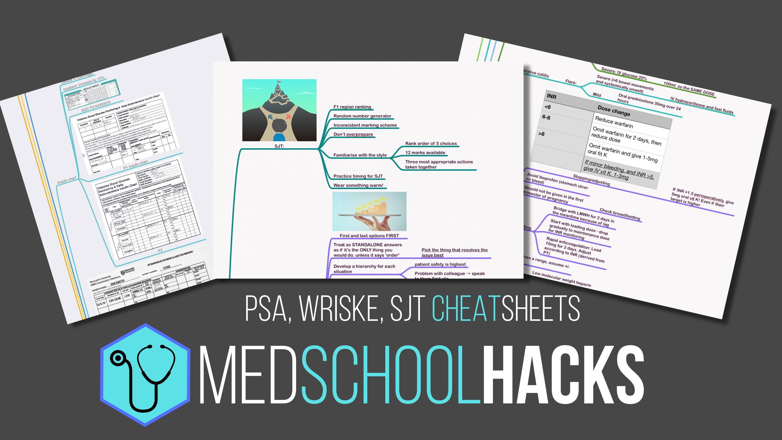 PSA, SJT, OSCE, WRISKE cheat sheets