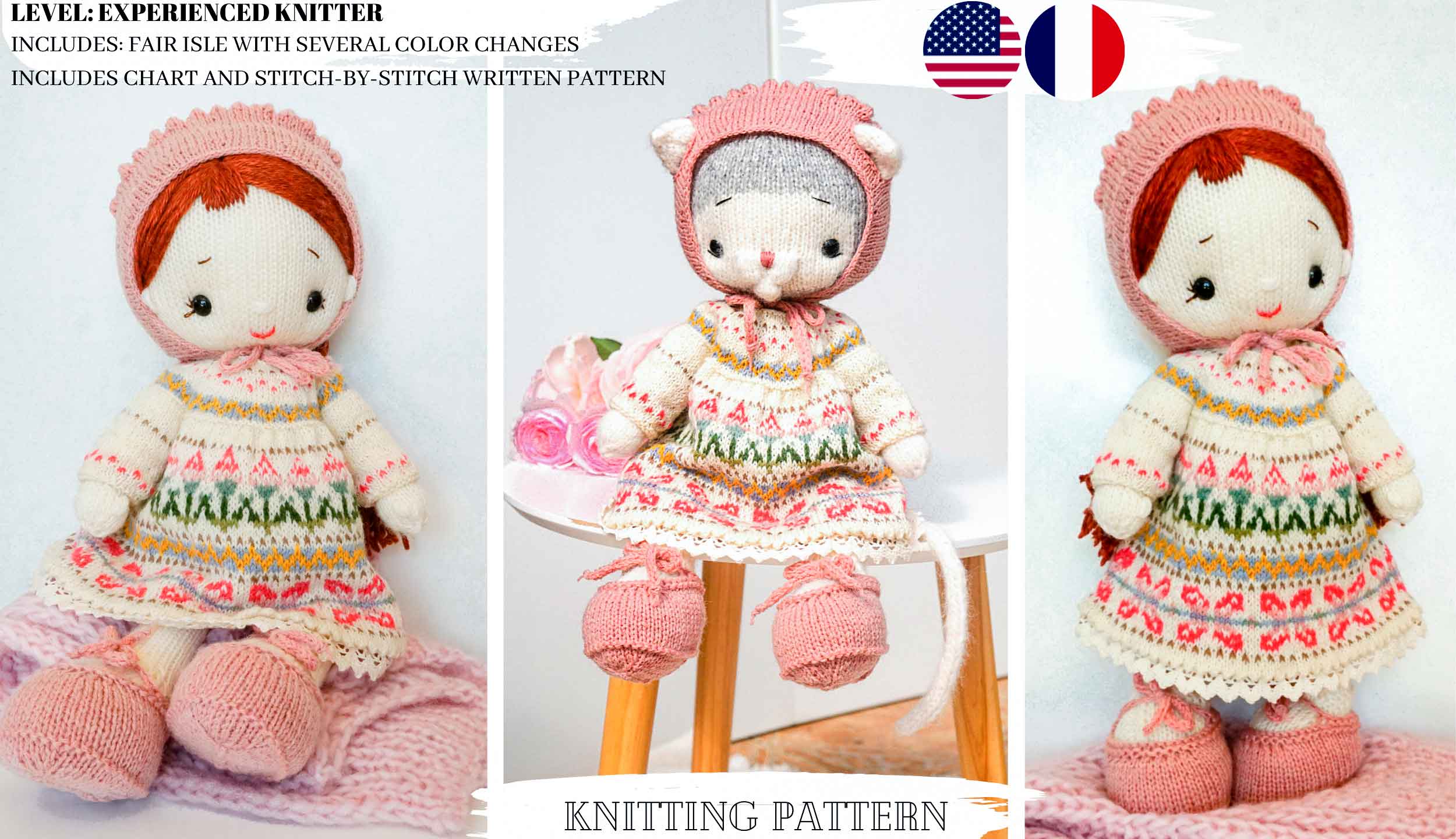 Knitting Toy Clothes Pattern - Summer for 15''/40cm toys