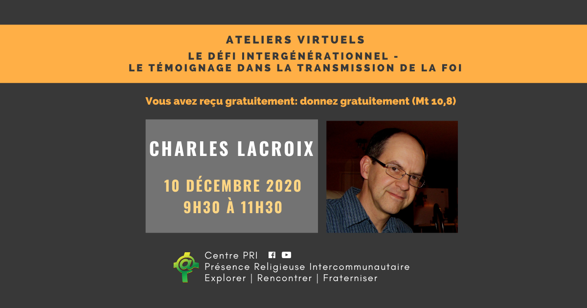 Atelier avec Charles Lacroix : Vous avez reçu gratuitement: donnez ...