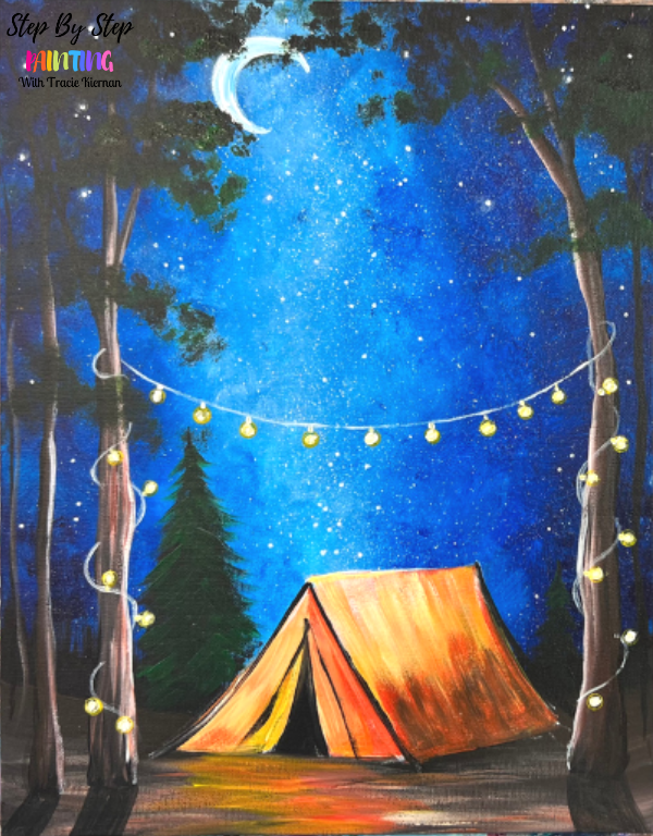 "Let's Go Camping!" Acrylic Painting Tutorial