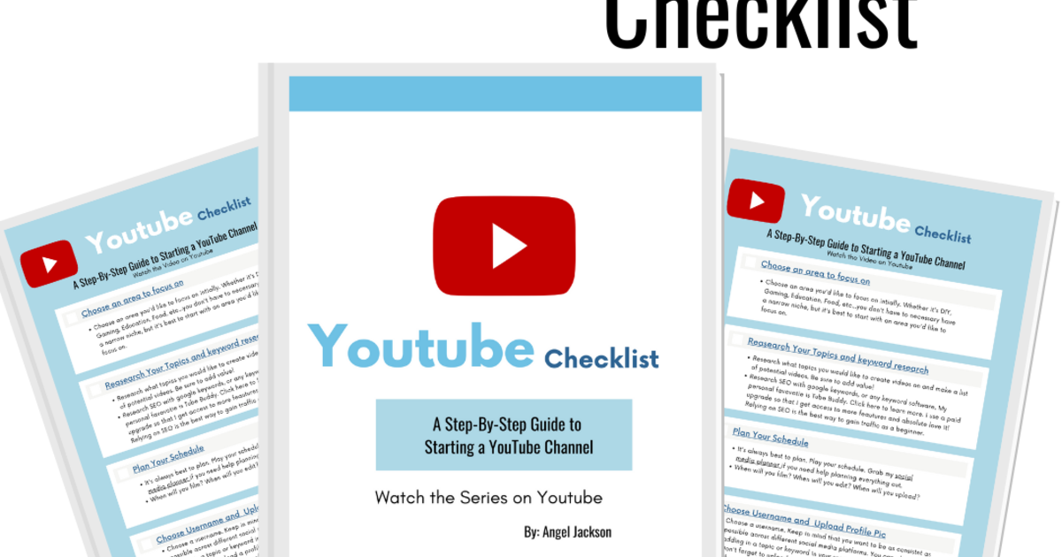 Youtube Channel Step-by-Step Checklist