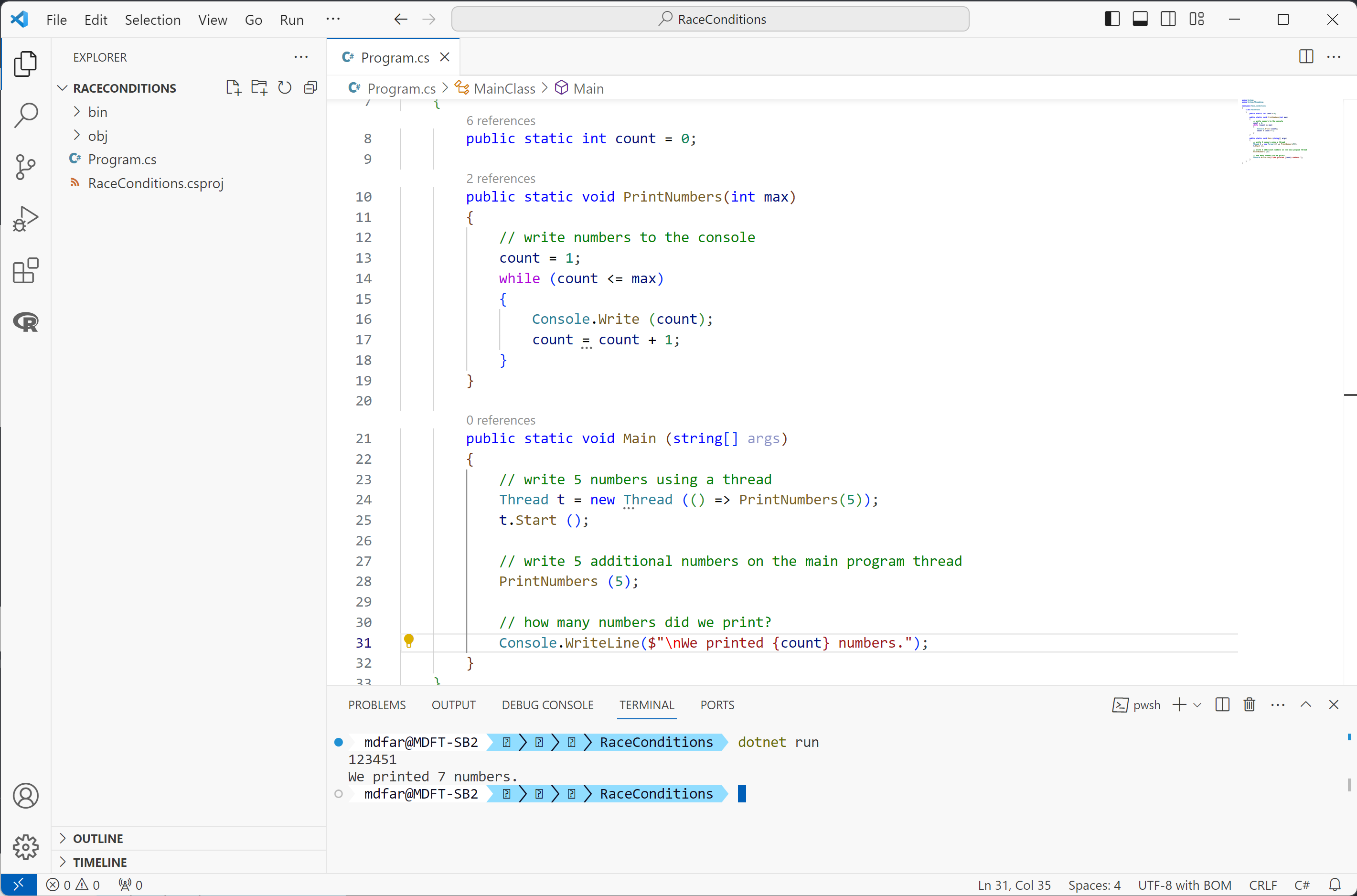 C# Multithreaded Code