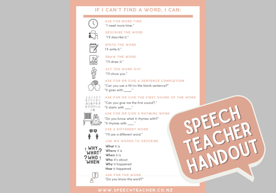Speech Teacher Handouts