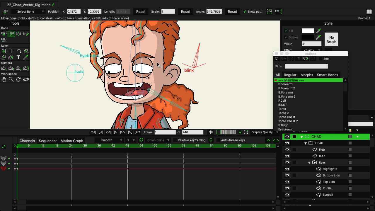 Rigging and Animating Vectors in Moho Pro