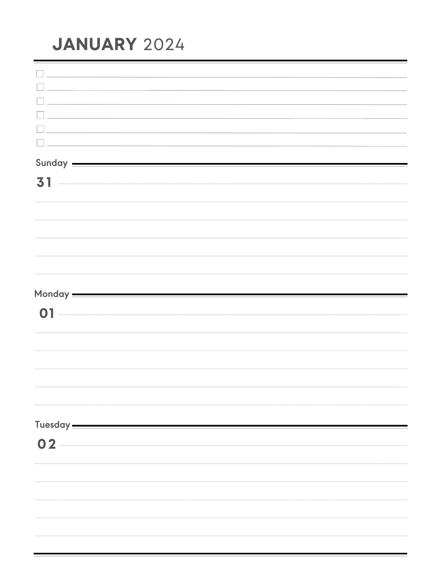 2024 Weekly Planner Template (Canva)