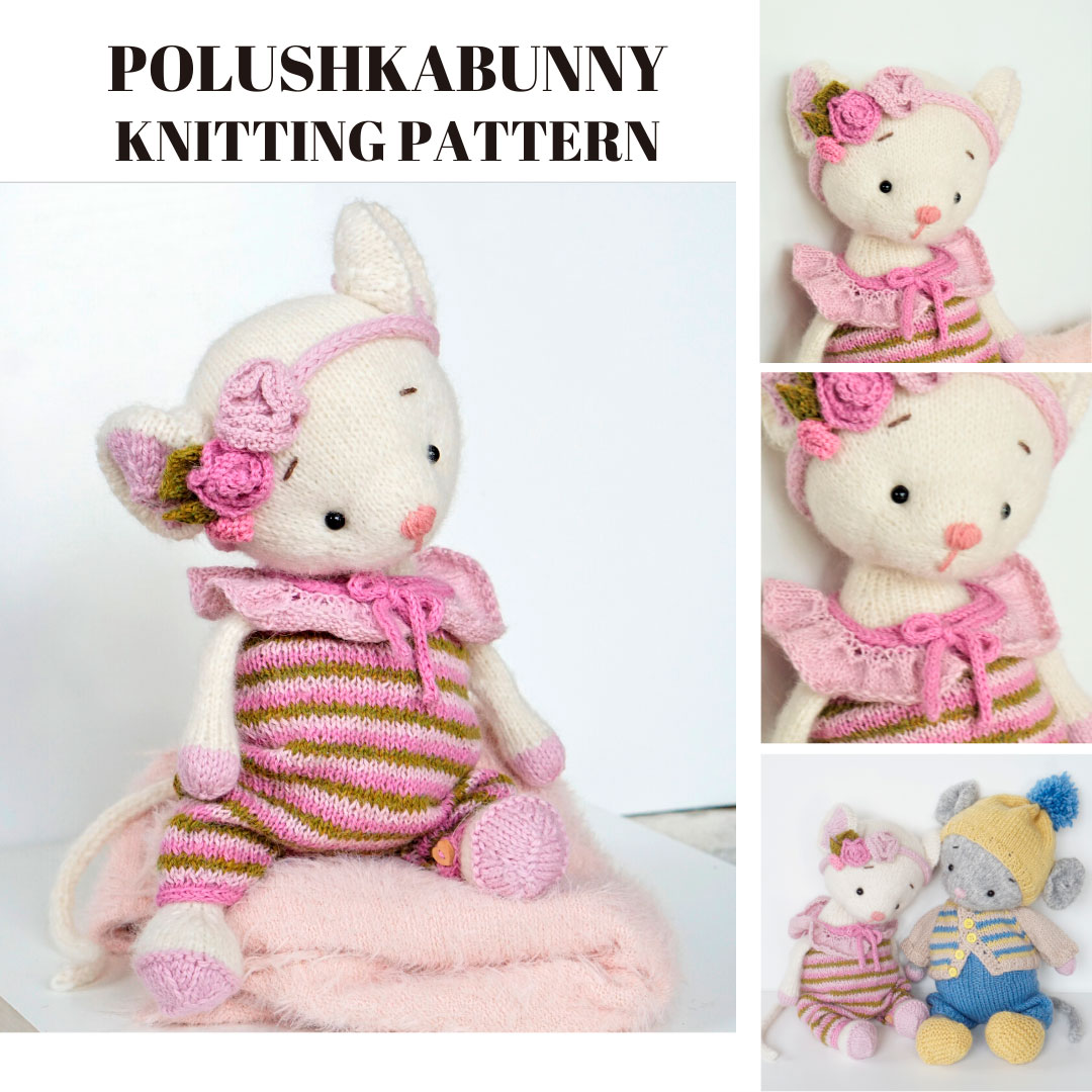Knitting Toys Pattern - MOUSE (13''/23cm)