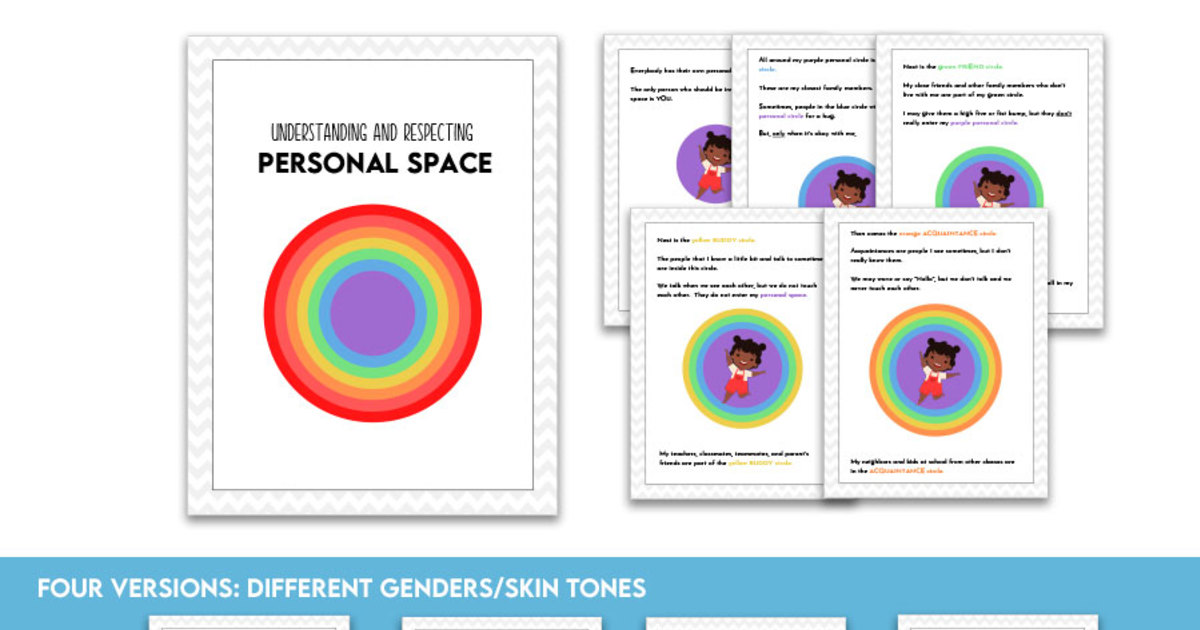 9-Page Personal Space Social Narrative - 4 Versions