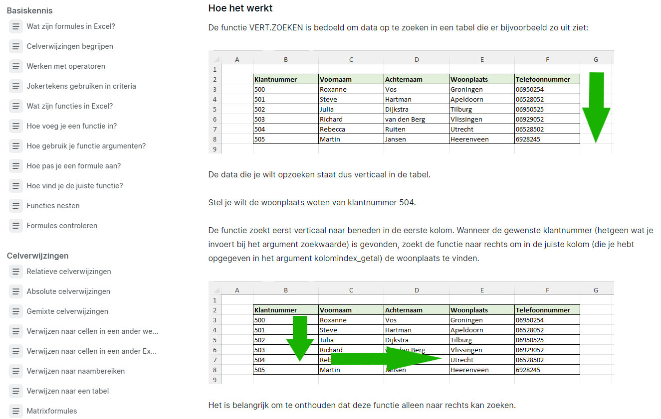 Formules en functies in Excel