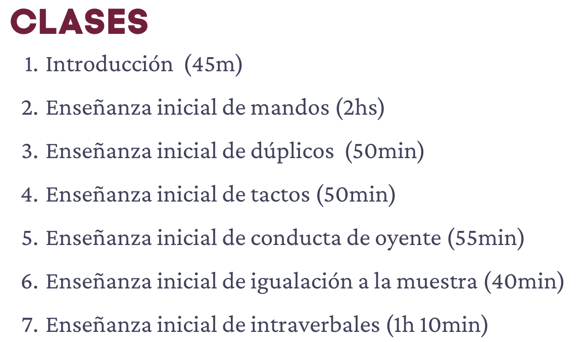 Conducta verbal: enseñanza inicial de operantes verbales