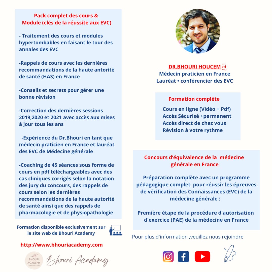 Pack complet + clés de la réussite (Préparation EVC Médecine générale)