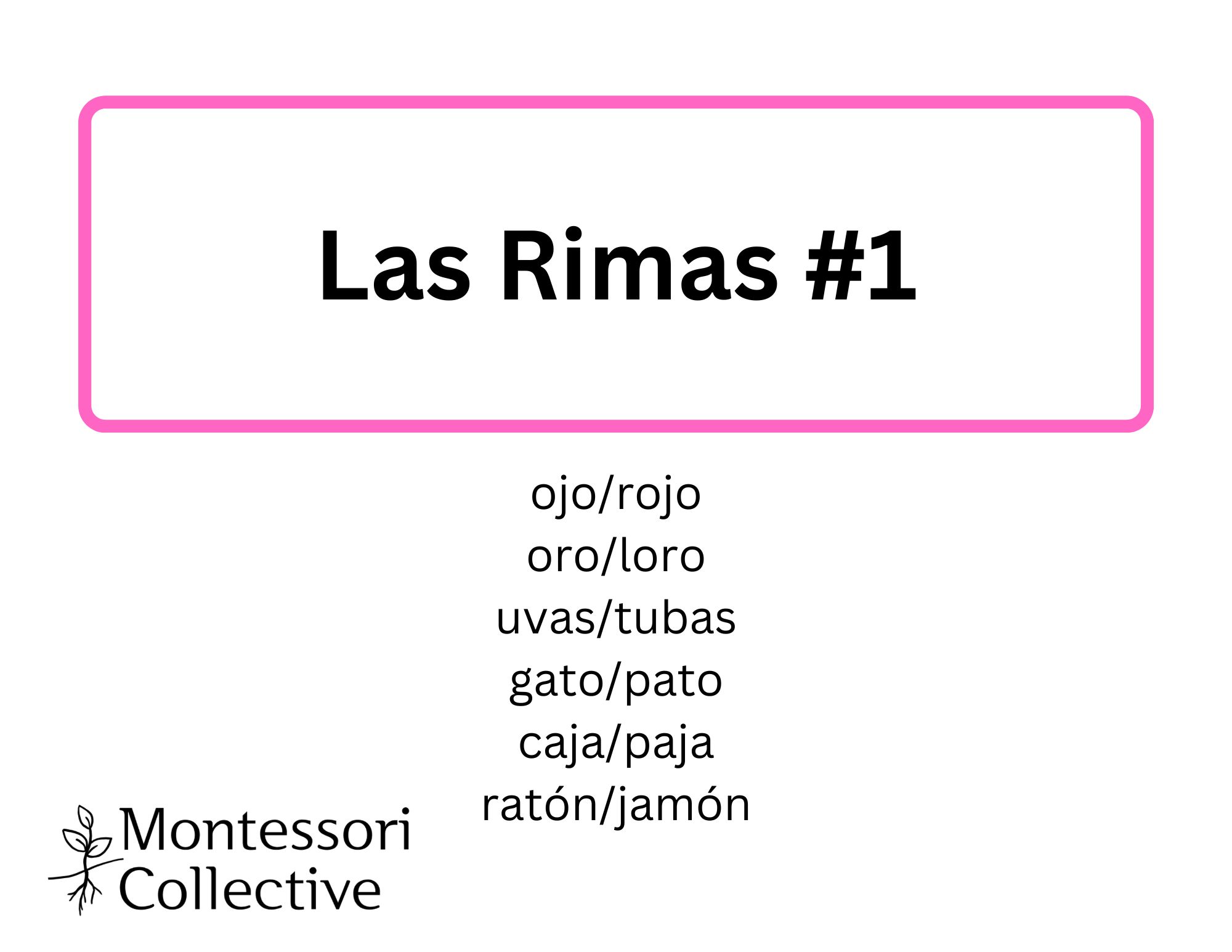 Conciencia Fonológica Española: Las Rimas Bundle