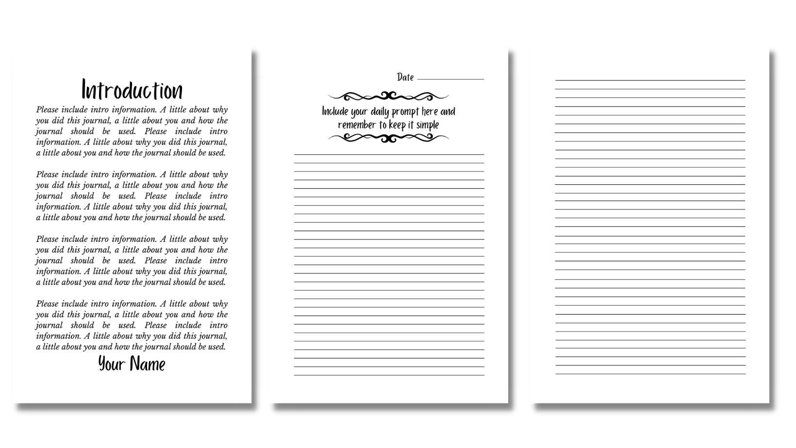 Daily Journal Template Kit