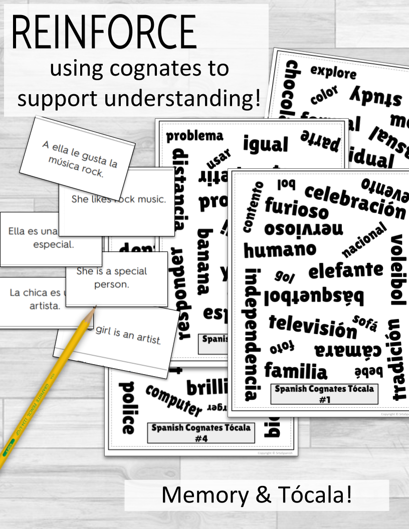Spanish Cognates Games and Activities