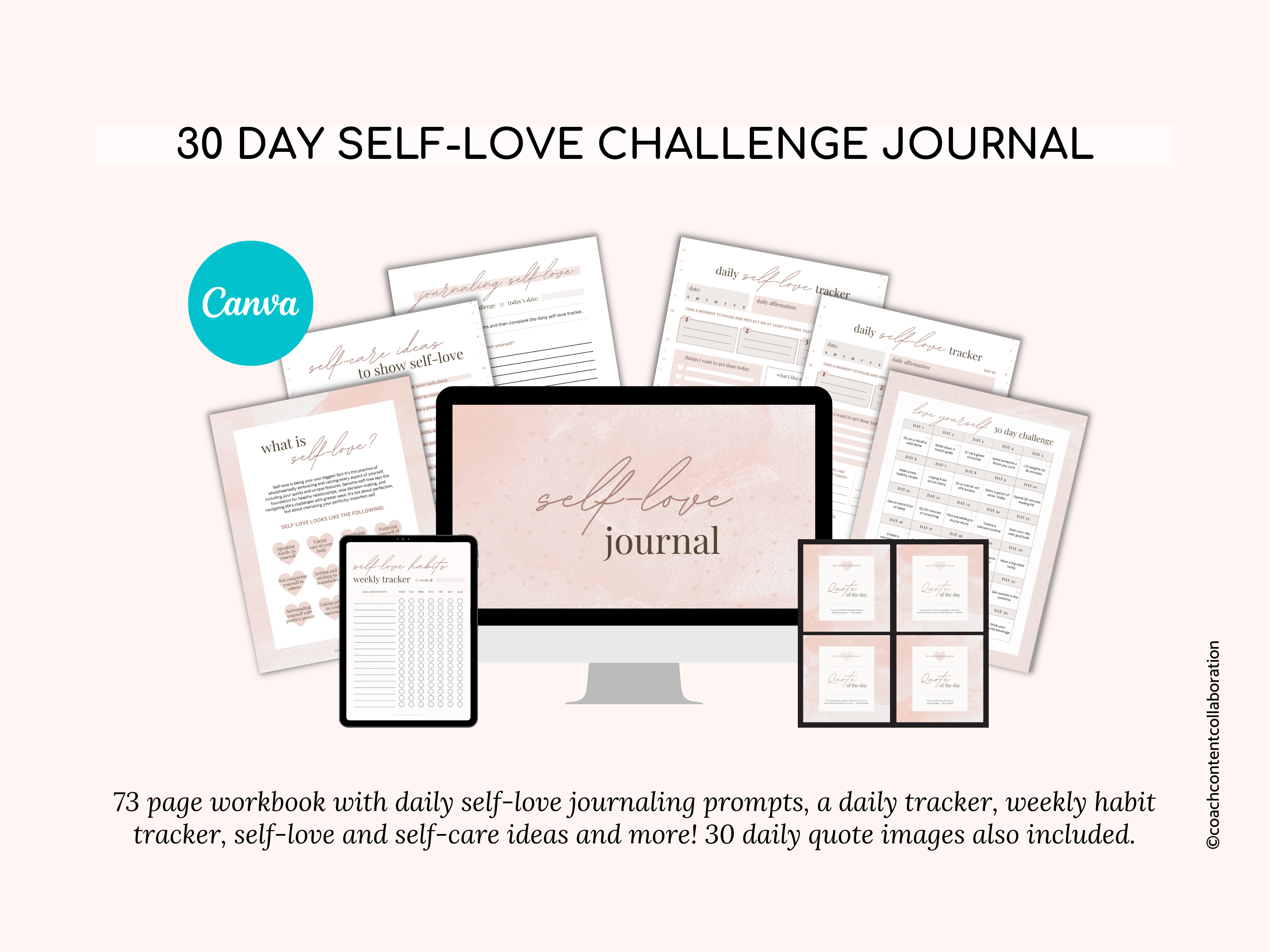 30 Day Self-Love Challenge Journal