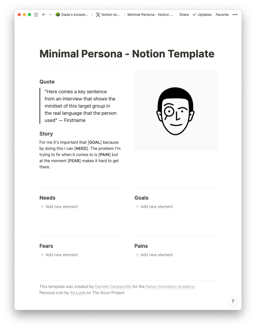 Minimal Persona (Notion Template)