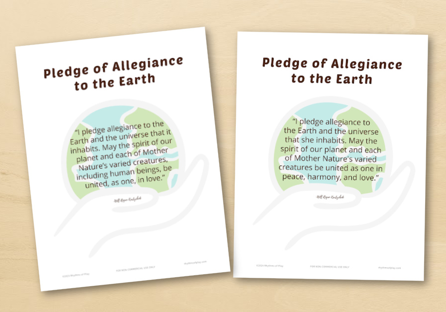 Pledge of Allegiance to the Earth Printable