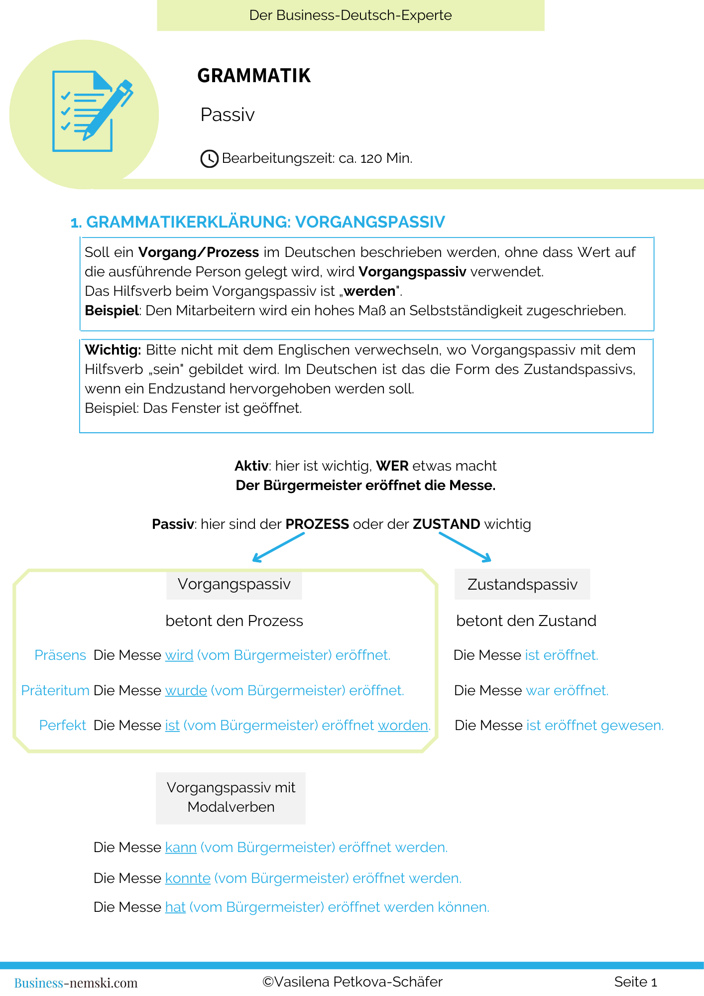 Grammatik-Übungen C1/C2: Passiv