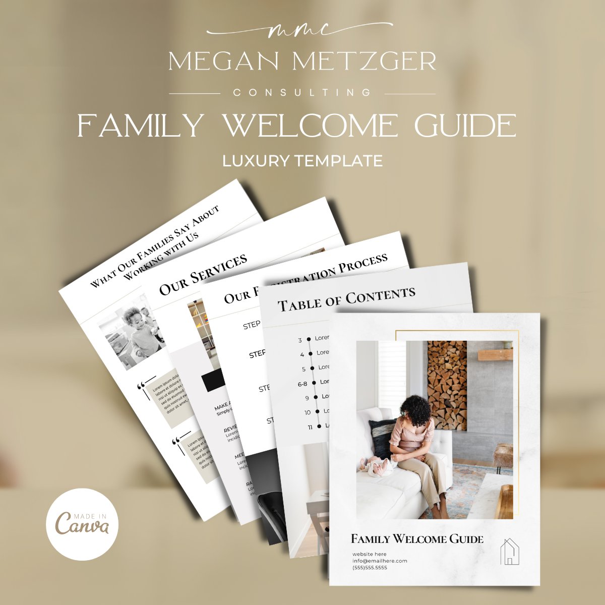 Family Welcome Guide Canva Templates