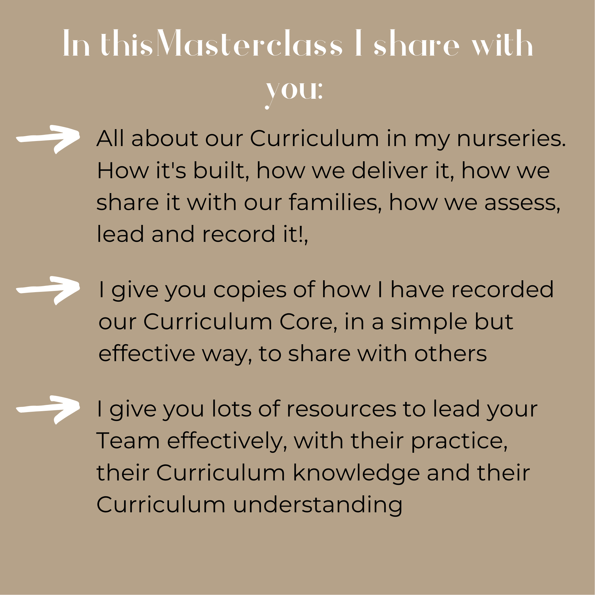 The Early Years Curriculum Masterclass