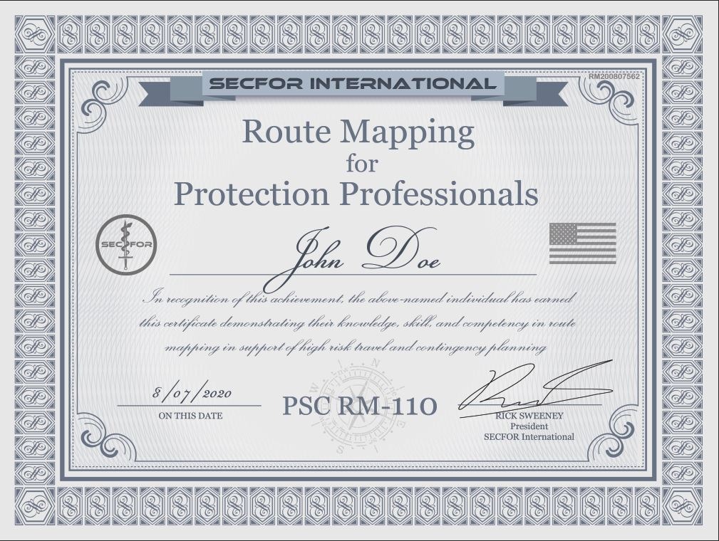 Route Mapping for Executive Protection Professionals