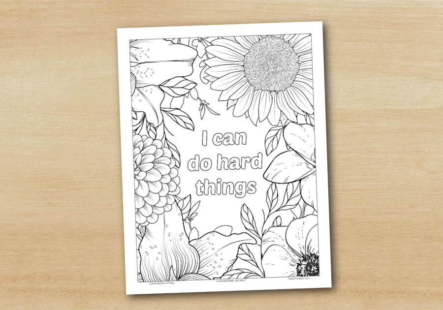 I Can Do Hard Things Coloring Page