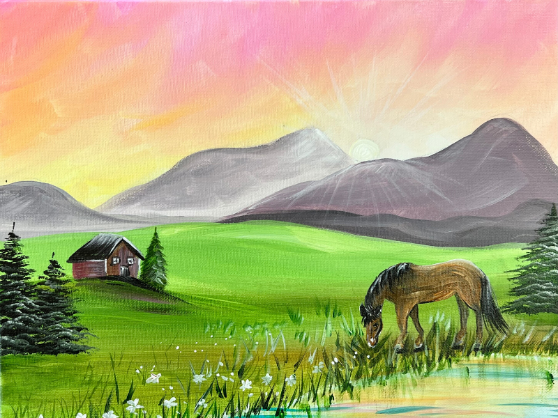 "Sunset Ranch With Horse" Members Exclusive Painting Tutorial