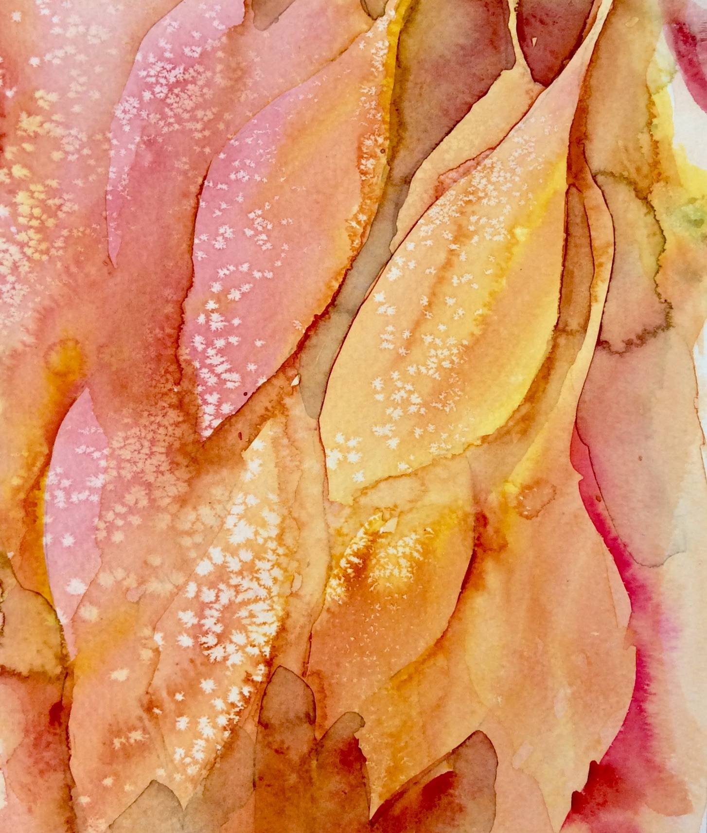 Negative painting in watercolour