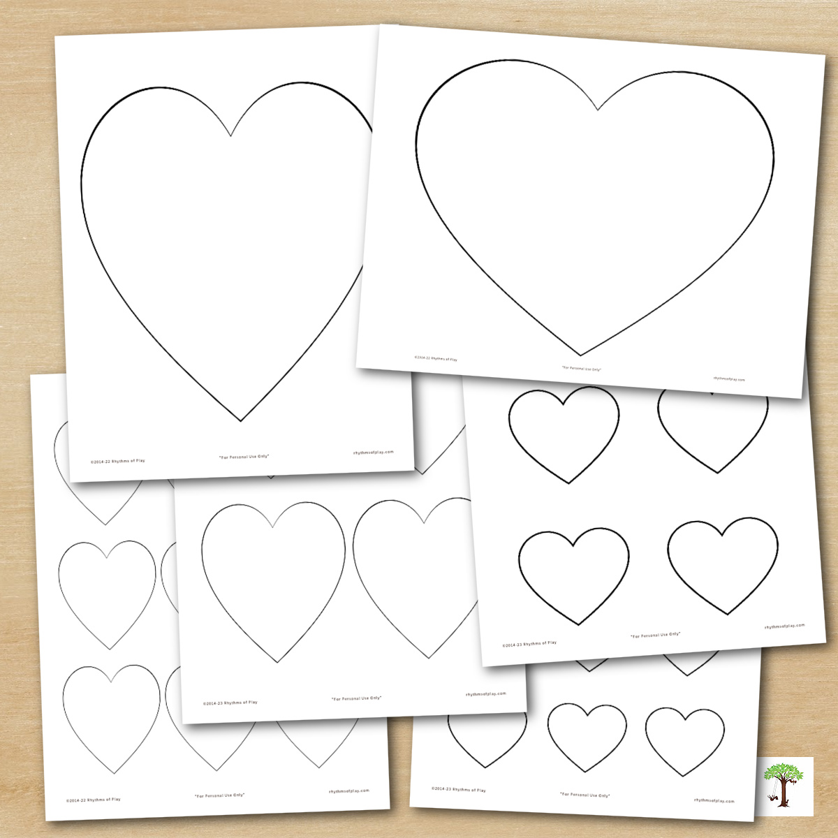 Printable Heart Art and Craft Templates
