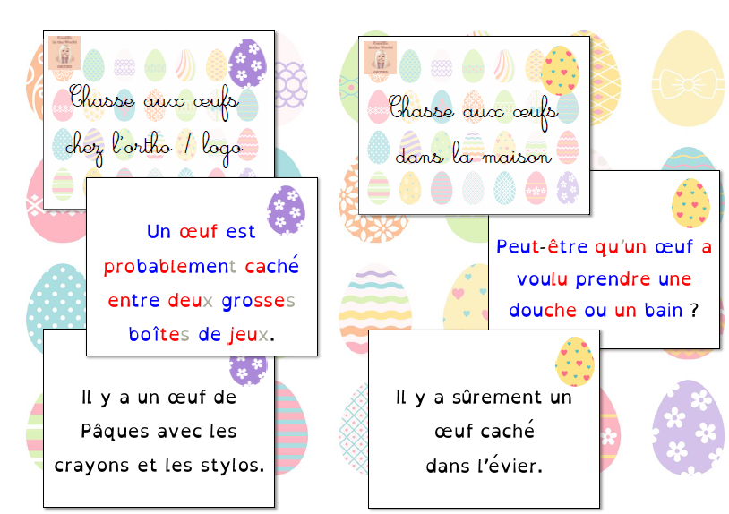 Chasse aux œufs chez l'Ortho/Logo + dans la Maison - Lecture et ...