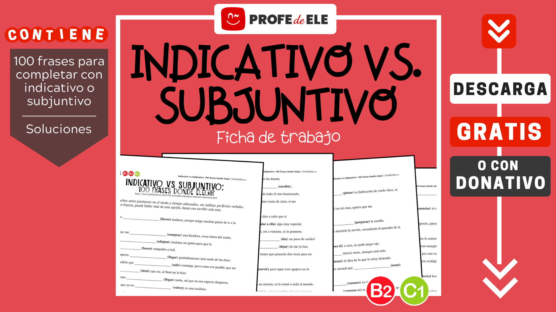 Indicativo vs. Subjuntivo - Ficha de trabajo