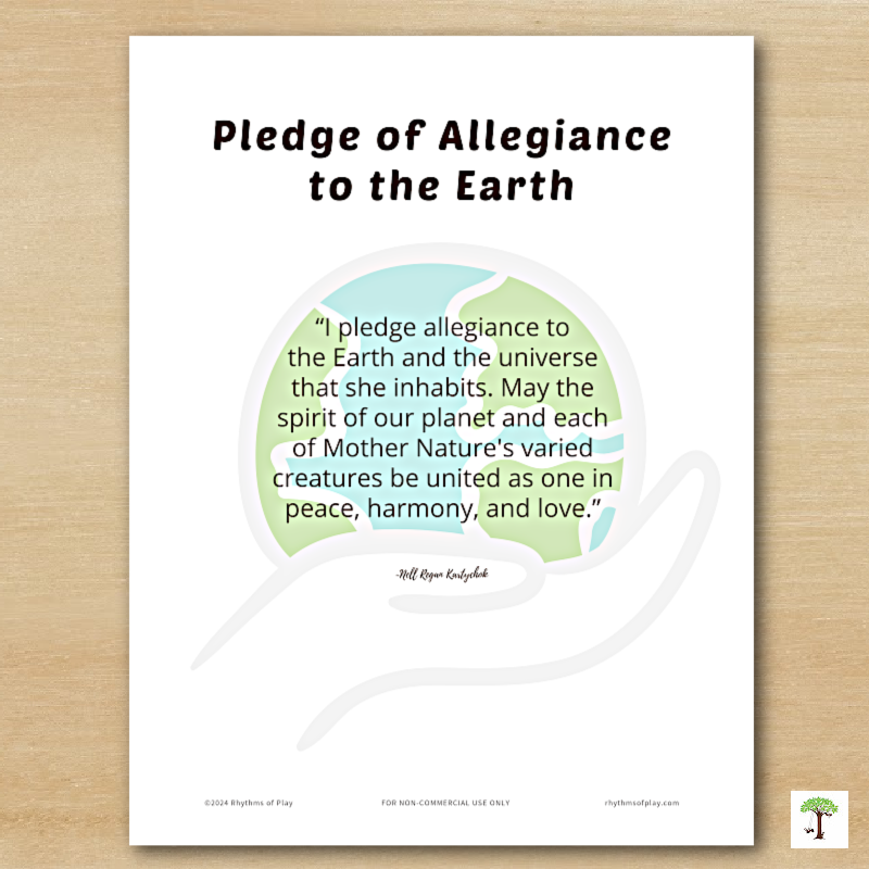 Pledge of Allegiance to the Earth Printable