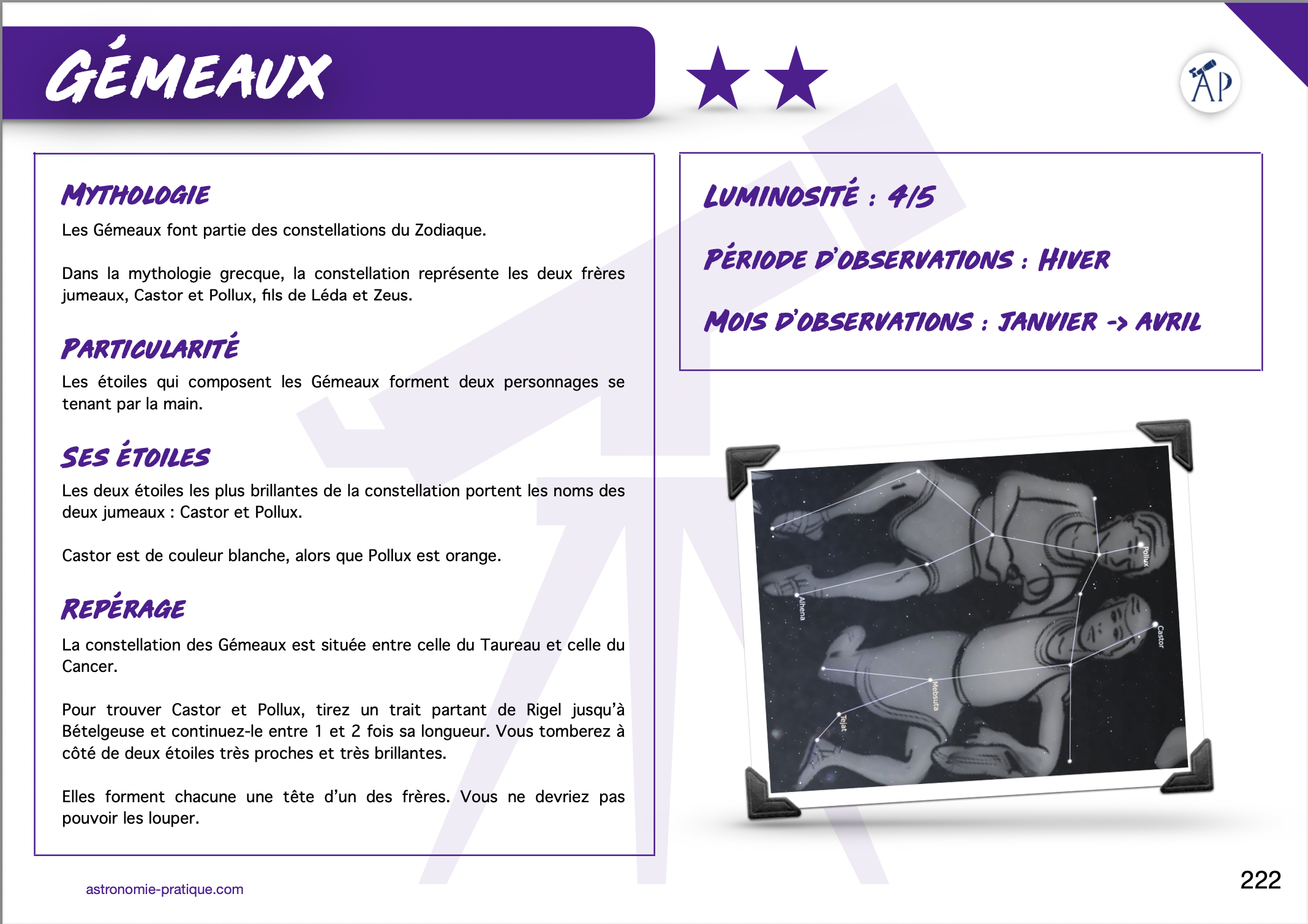 1 constellation offerte des Fiches Pratiques