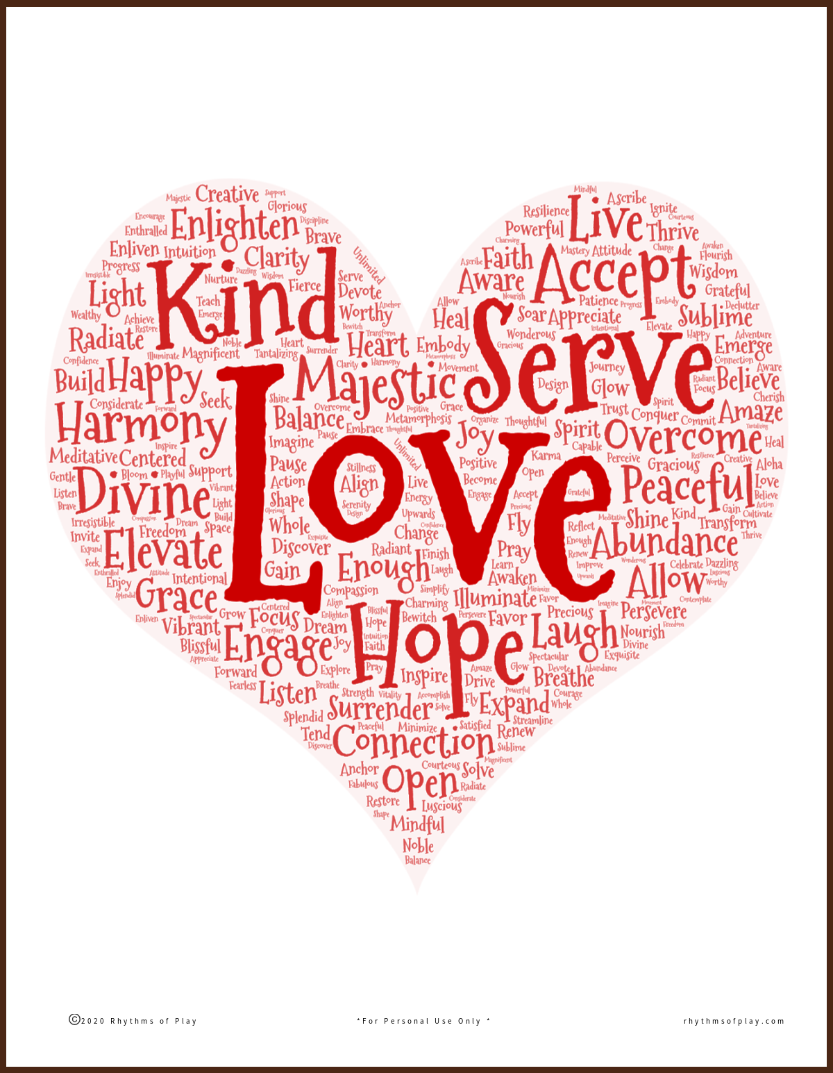 Heart Word Art Print