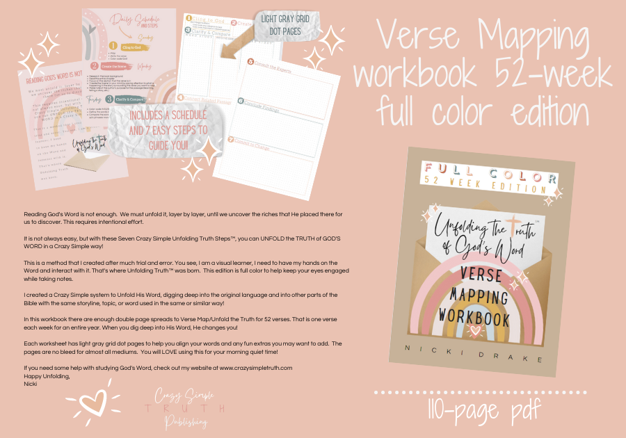 Verse Mapping Workbook-FULL COLOR-52 Week Rainbow Edition (Digital ...