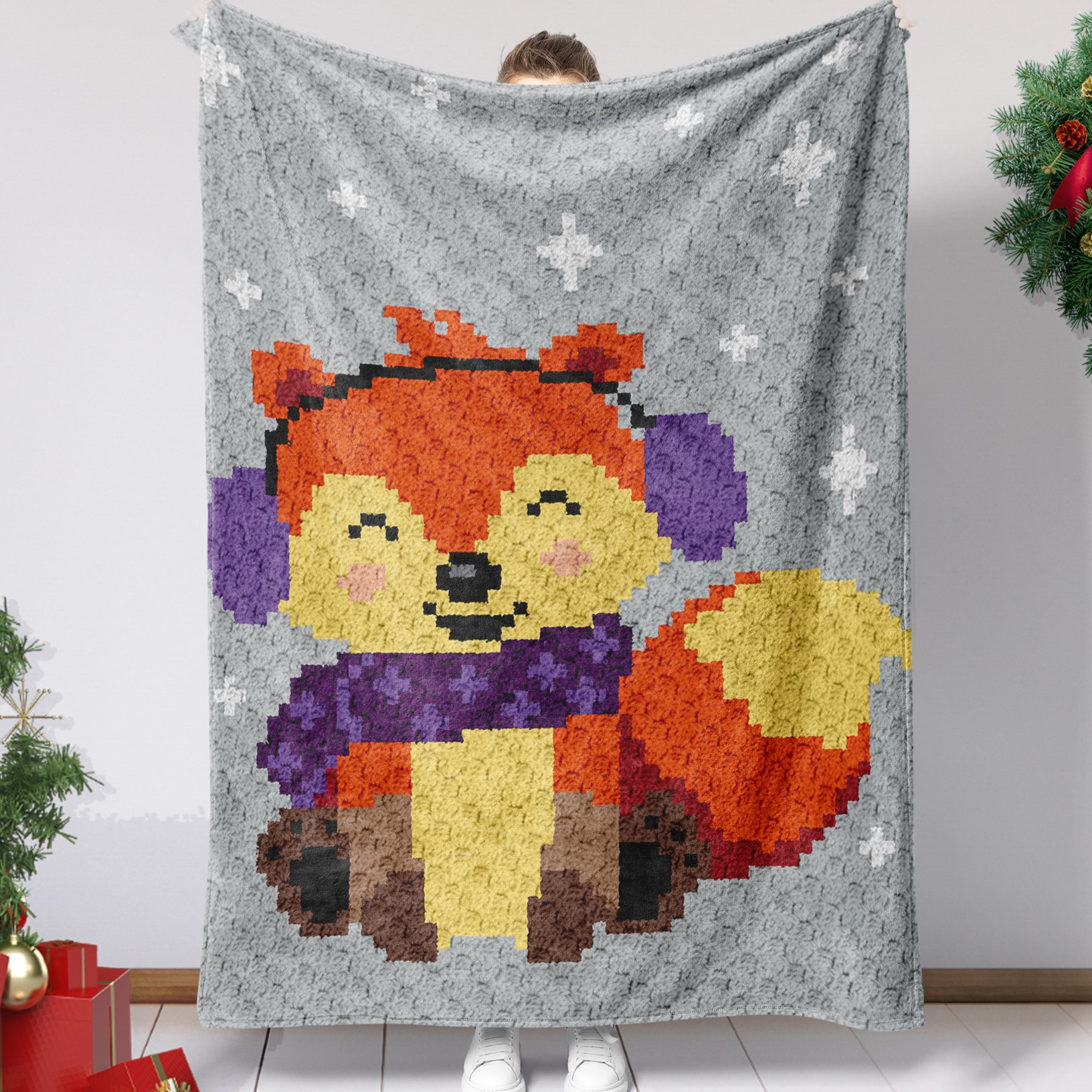 Winter Woodland Fox Graphghan Crochet Pattern