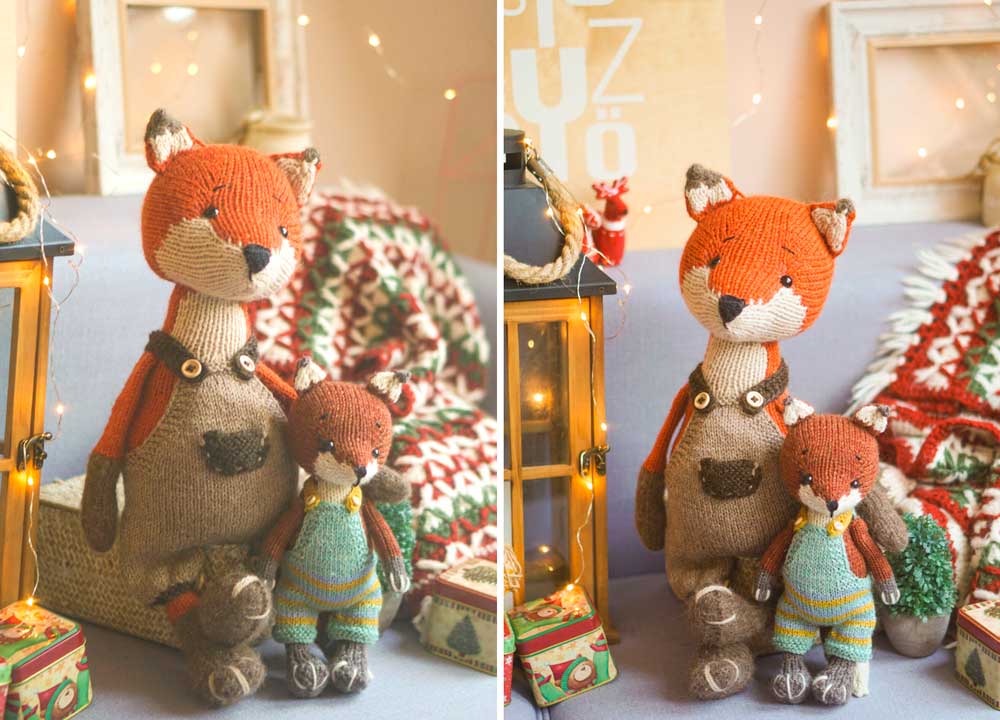 Knitting Toy Set - Mr.Fox and Mr.Baby Fox