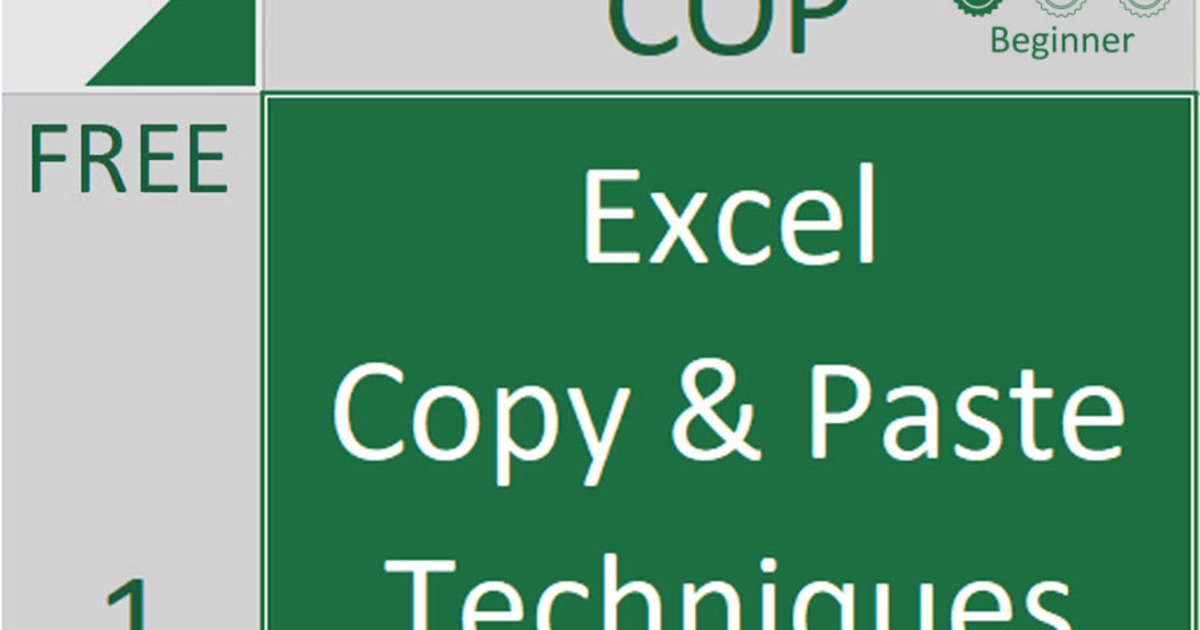 Excel Copy and Paste Techniques