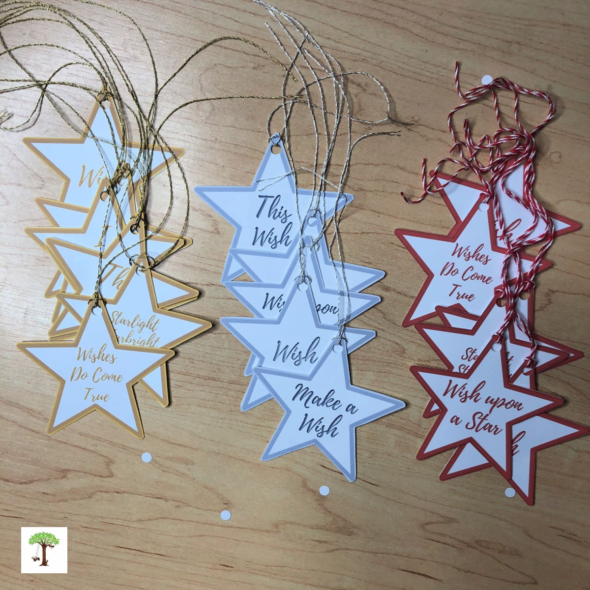Star Wish Tree Ornaments Printable Set
