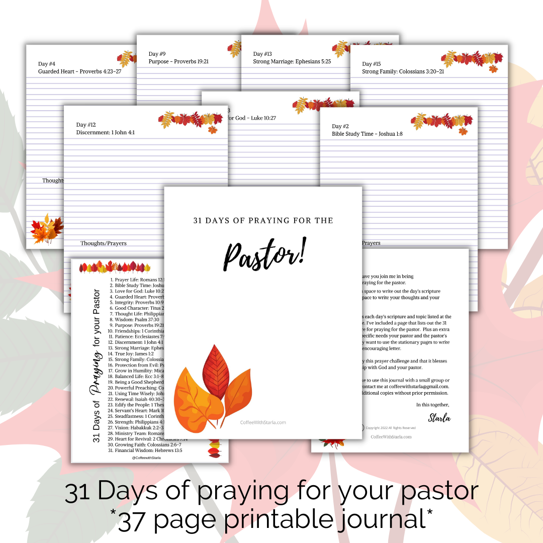 Praying For The Pastor Journal Printable