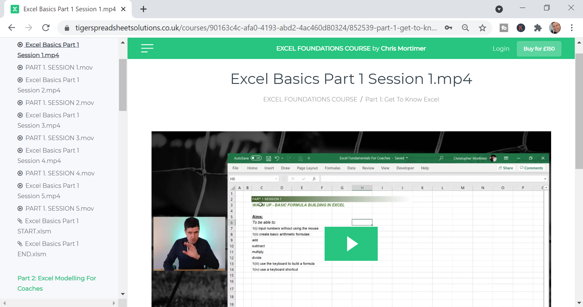 Excel For Coaches Foundations Course
