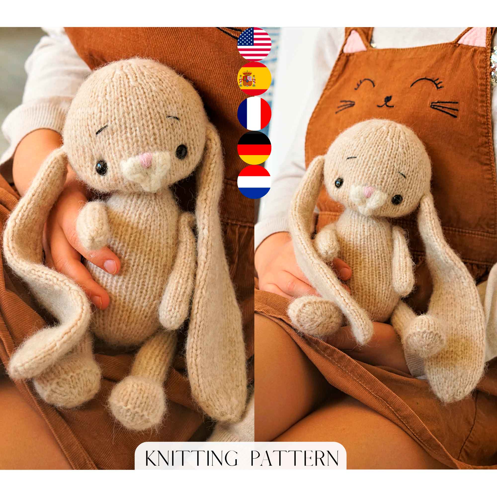 Knitting Bunny Toy Pattern Only