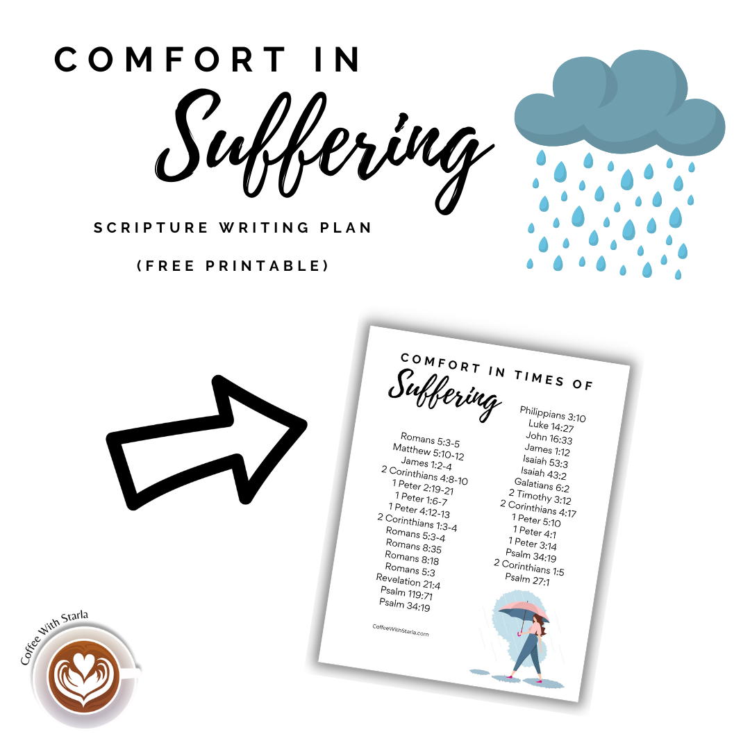 Comfort In Suffering Scripture Writing List Printable