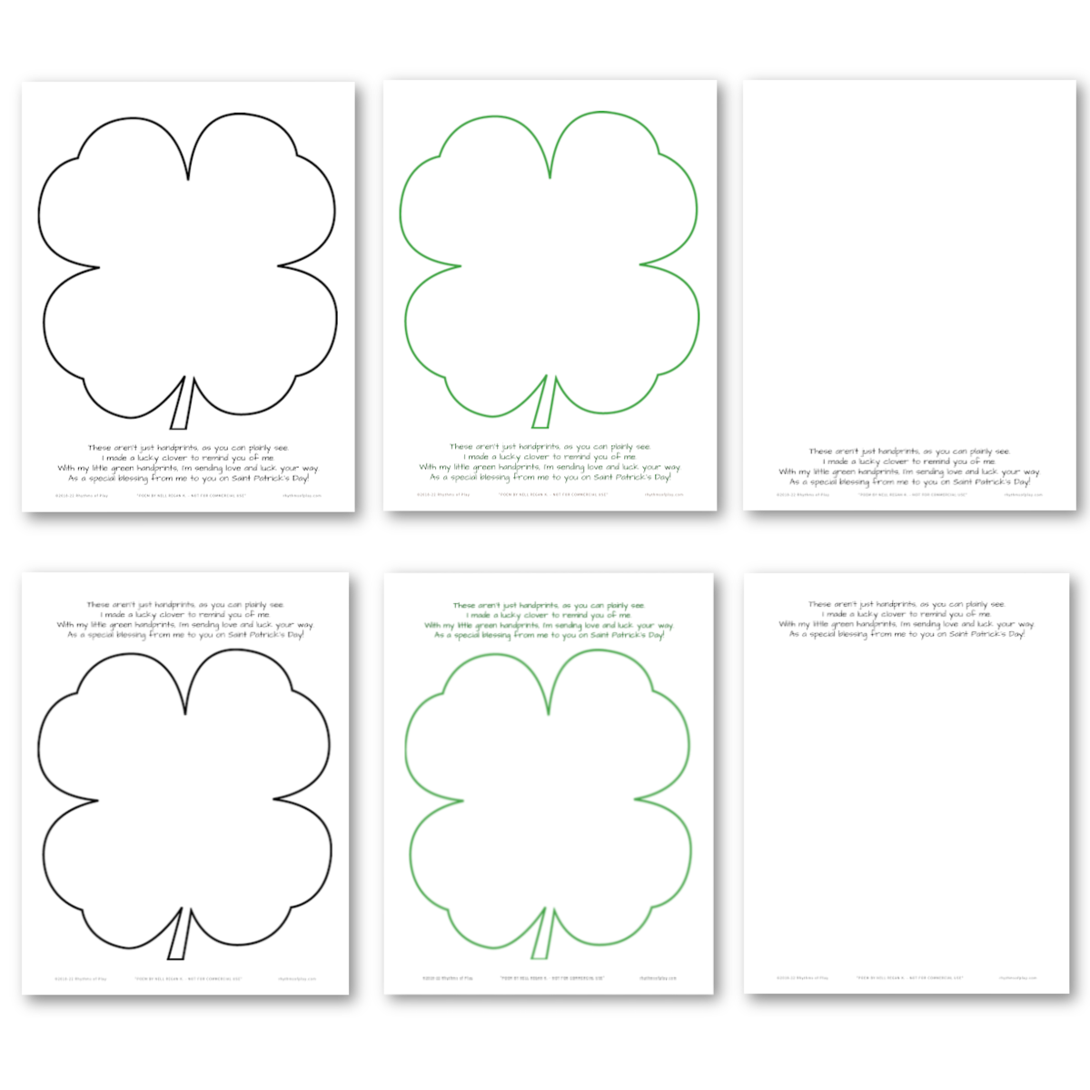 St. Patrick's Day Handprint Craft Printable with Poem