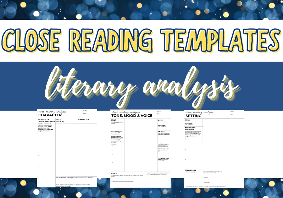 Close Reading Templates (Lit Analysis)