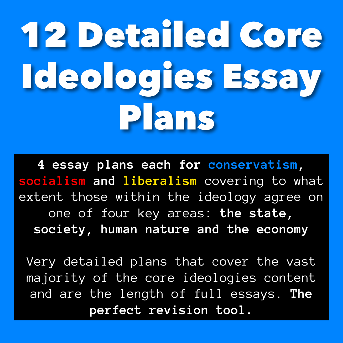 12 Detailed Core Ideologies Essay Plans (Preview 3 For Free!) | Edexcel ...