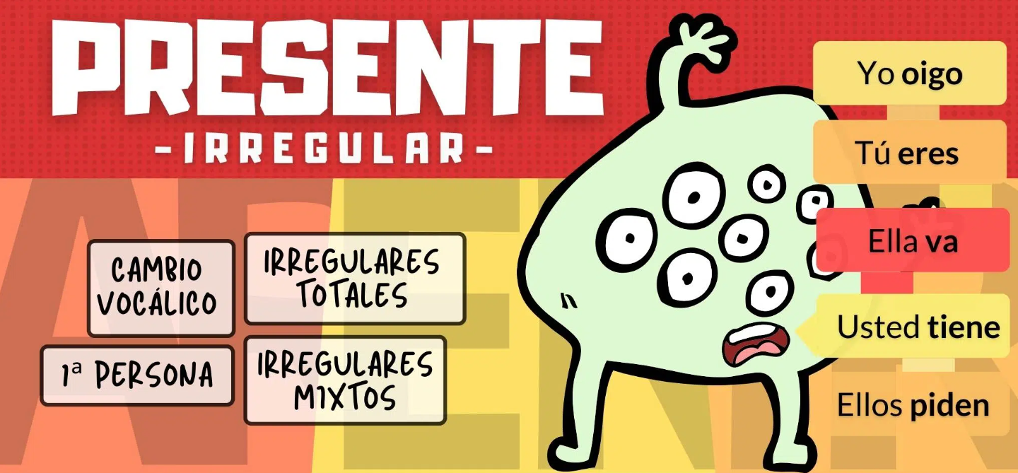 Presente irregular en español. Materiales descargables.