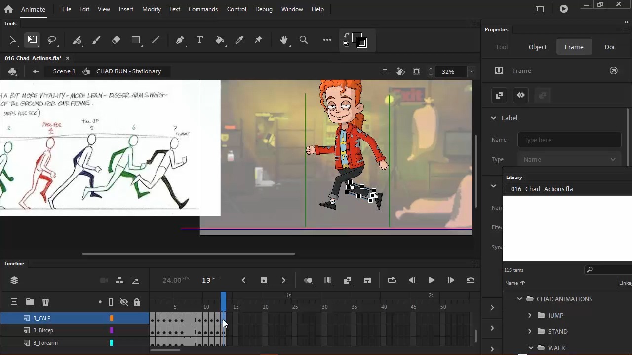 Animating Reusable Library Actions in Adobe Animate
