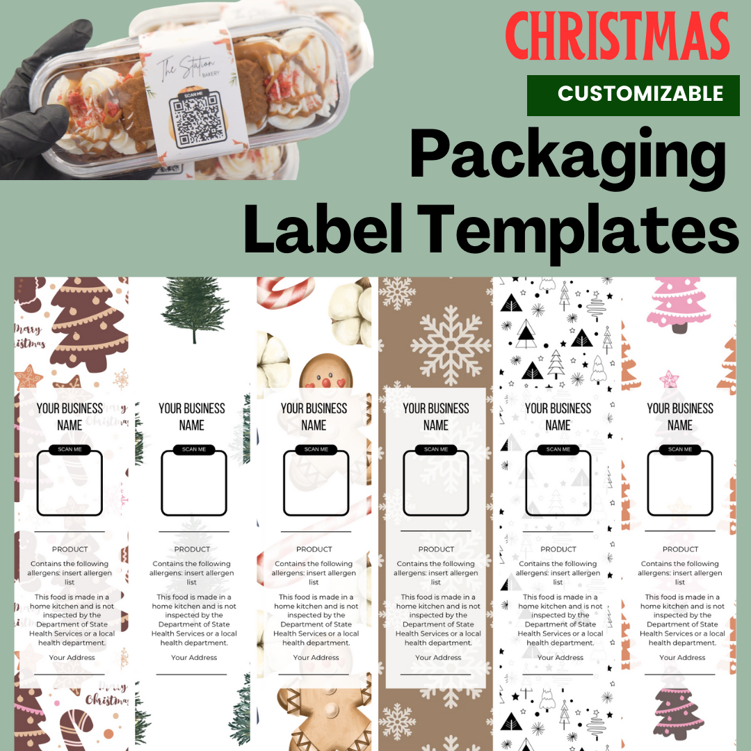 Christmas Mini Cake Pan Labels
