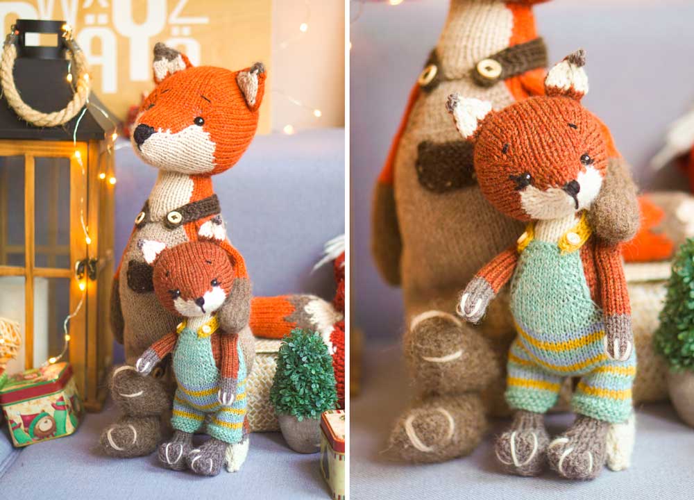Knitting Toy Set - Mr.Fox and Mr.Baby Fox