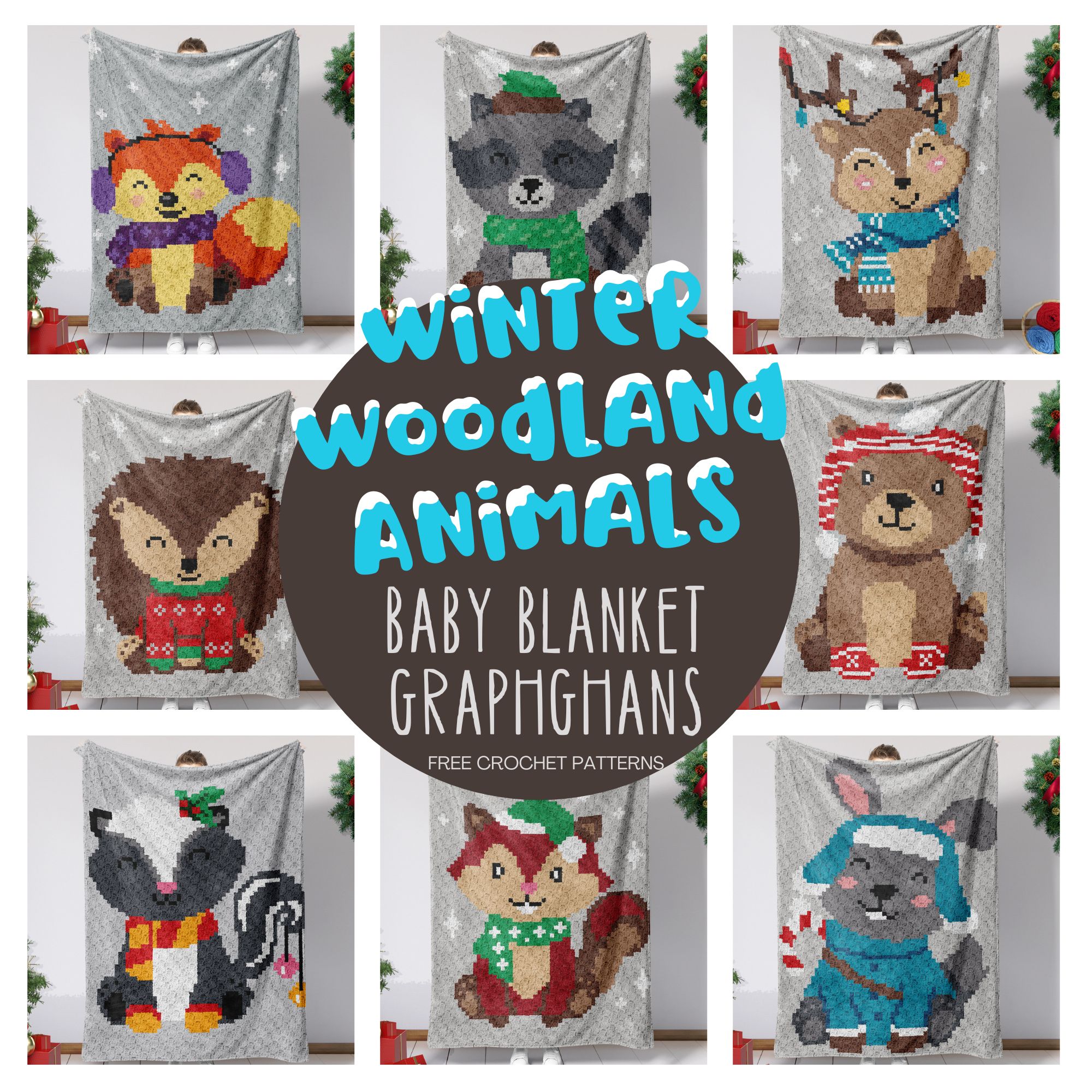 Winter Woodland Bear Graphghan Pattern